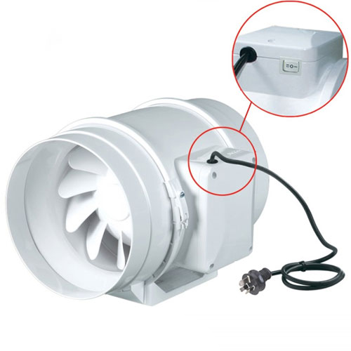 TT Mixflow Inline Fan 150mm - Built in Speed Switch - Fanco