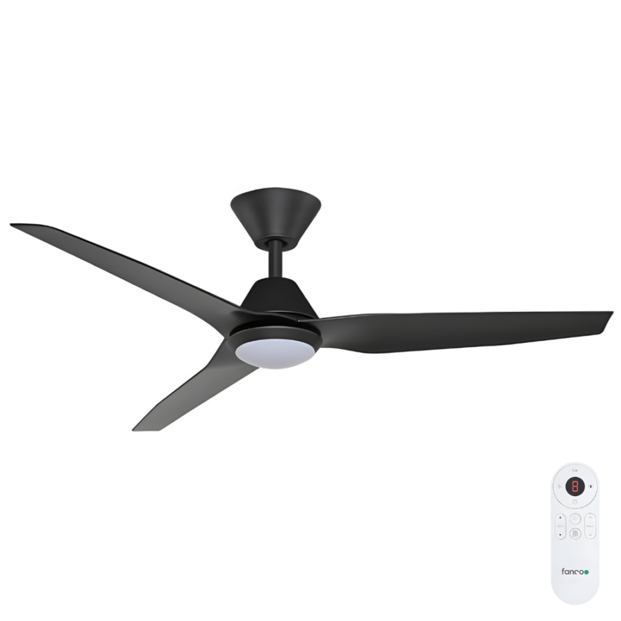 Infinity iD DC Ceiling Fan SMART/Remote with CCT LED Light - Black 48"