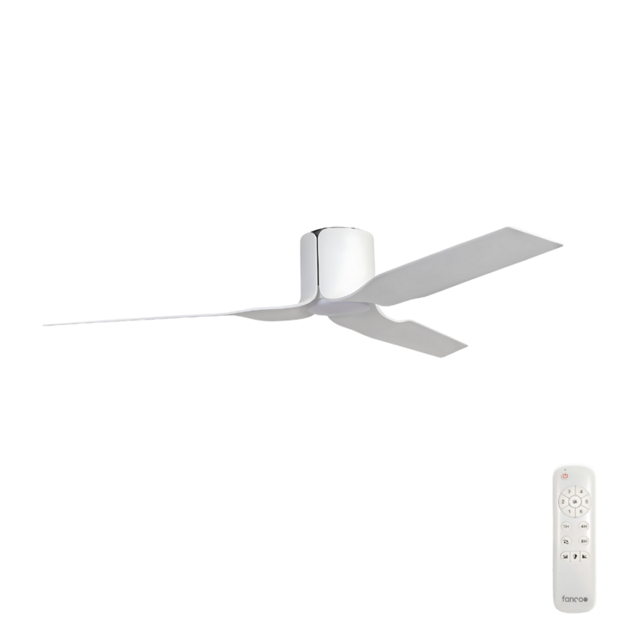 Fanco Flow 132cm (52") DC Ceiling Fan with LED Light - White | Fanco ...