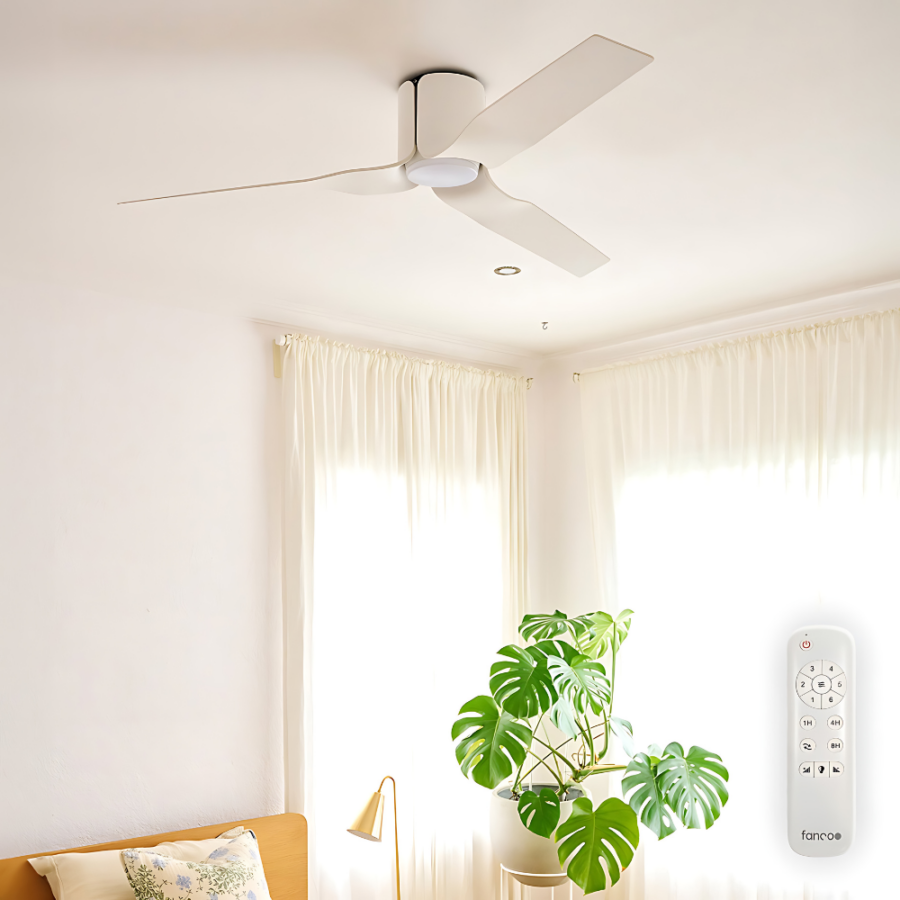 Fanco Flow 132cm (52") DC Ceiling Fan with LED Light - White | Fanco ...